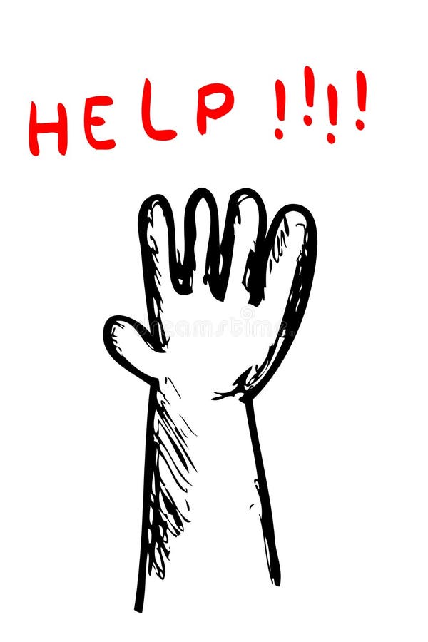 Sketchy Illustration, Asking for Help Stock Vector - Illustration of ...