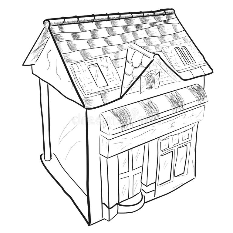 Sketchy Illustration : House Isolated on White Stock Vector ...