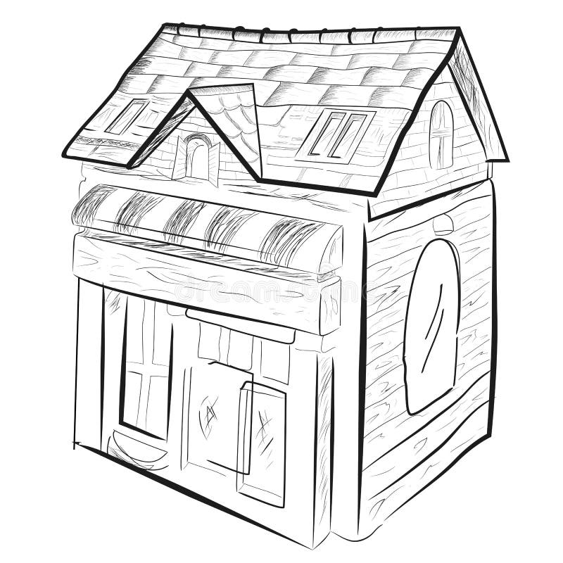 Sketchy Illustration : House Isolated on White Stock Vector ...