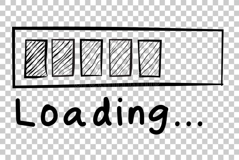 Sketchy Loading Sign, at Transparent Effect Background Stock Vector ...