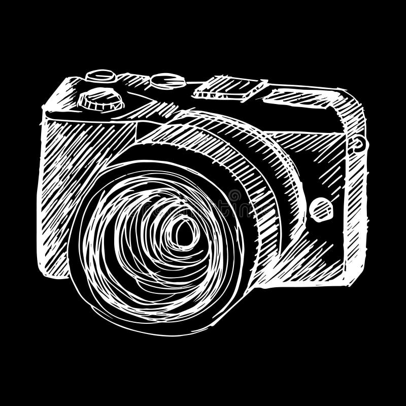 Sketchy of Mirrorless Camera Stock Illustration - Illustration of ...