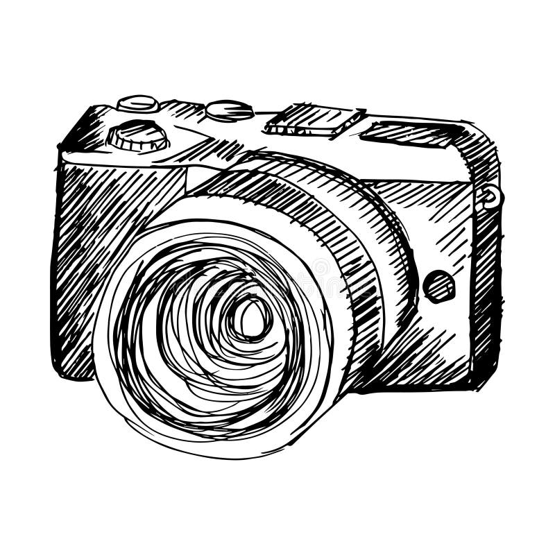 Sketchy of Mirrorless Camera Stock Illustration - Illustration of ...