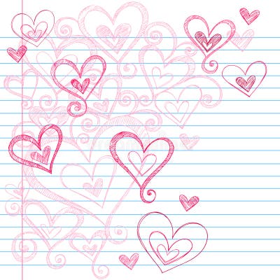 Sketchy Notebook Doodle Hearts Stock Vector - Illustration of notebook ...