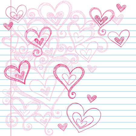 Sketchy Notebook Doodle Hearts Stock Vector - Illustration of notebook ...