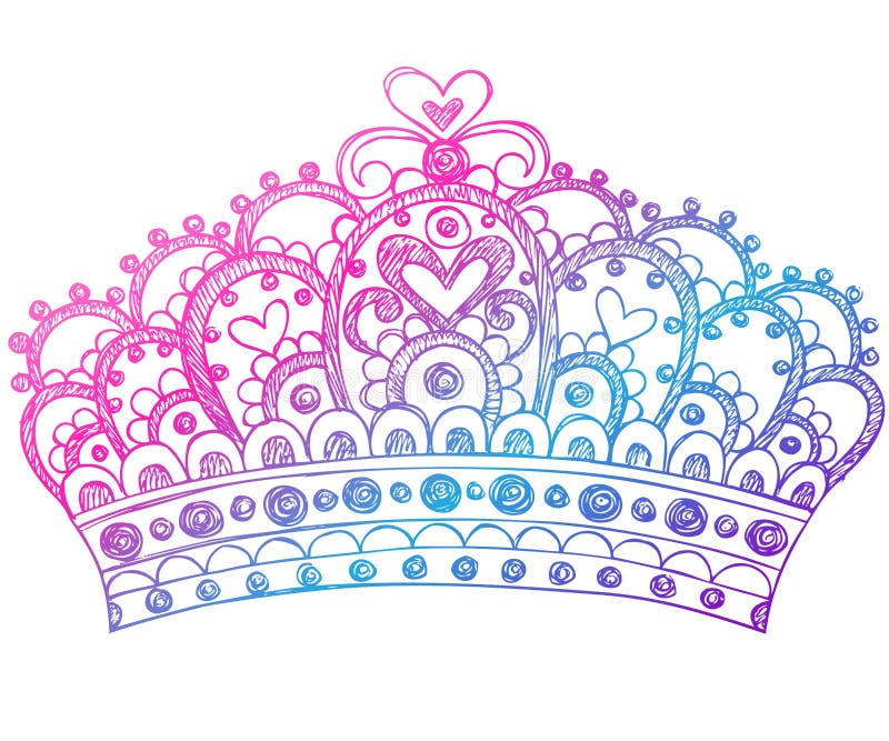 Sketchy Princess Tiara Crown Notebook Doodles Stock Vector ...