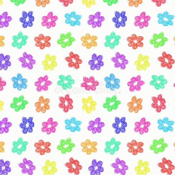 Sketchy Rainbow Flower Pattern Stock Vector - Illustration of card ...