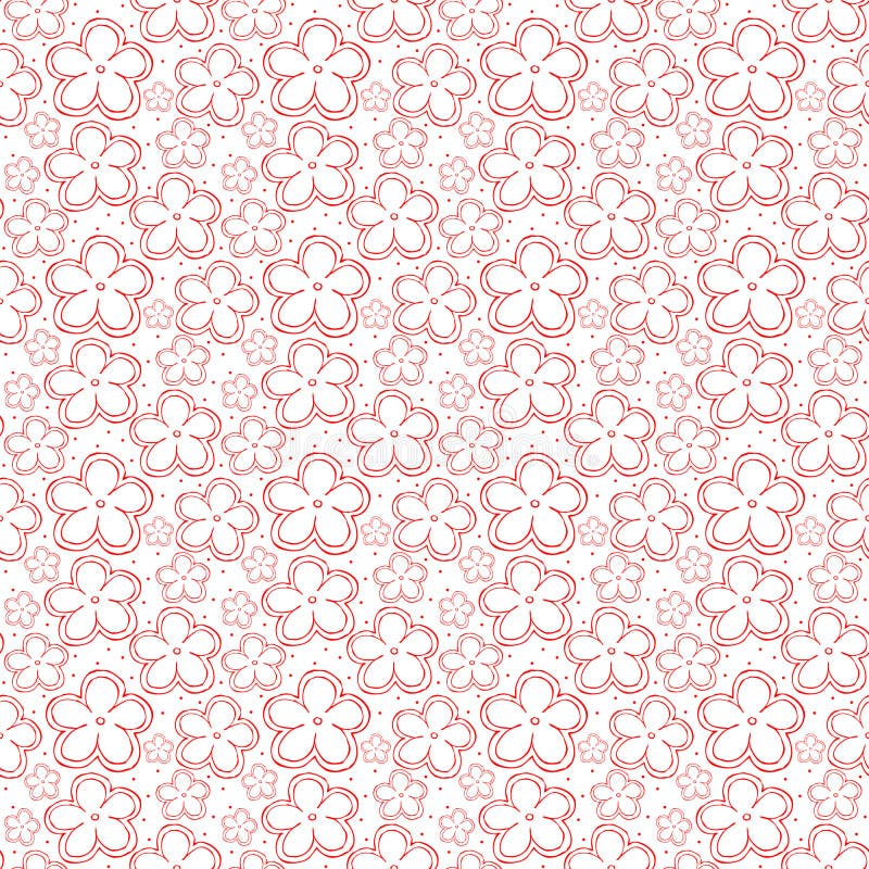 Sketchy red flowers. stock illustration. Illustration of pink - 66773285