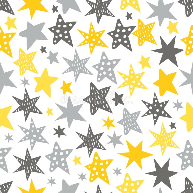 Sketchy Stars Seamless Repeat Pattern Illustration Stock Vector ...
