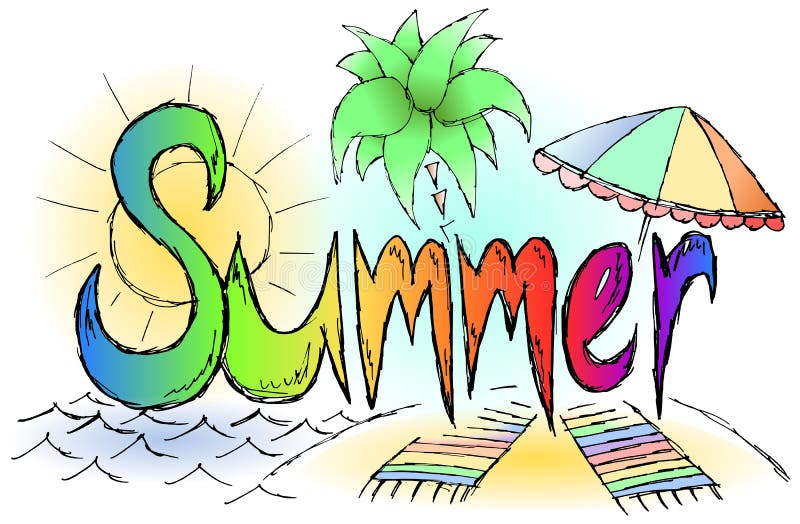 Sketchy Summer Graffiti Tittle Rainbow Stock Illustration ...