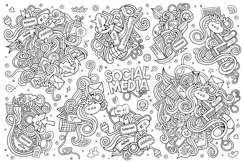 Sketchy Vector Hand Drawn Doodle Cartoon Set of Stock Vector ...