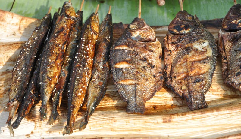 Skewed roasted fish stock photo. Image of burned, crisp - 19220156