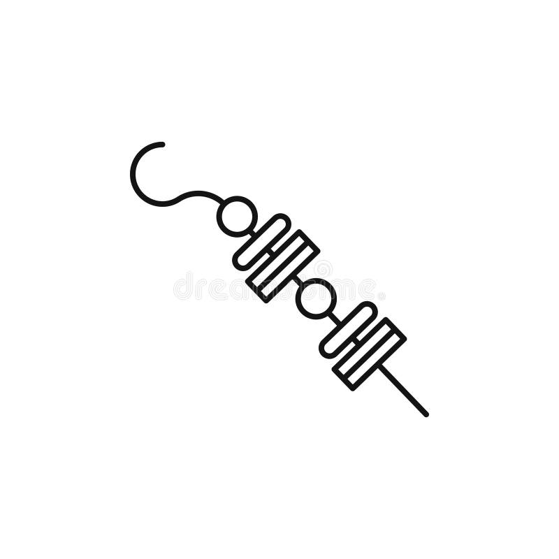 Skewer Icon Isolated on White Background Stock Vector - Illustration of ...