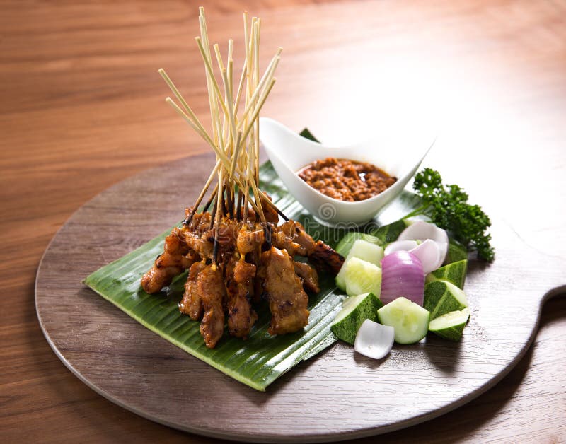 Skewered and Grilled Meat, Satay Stock Image - Image of cuisine, fresh ...