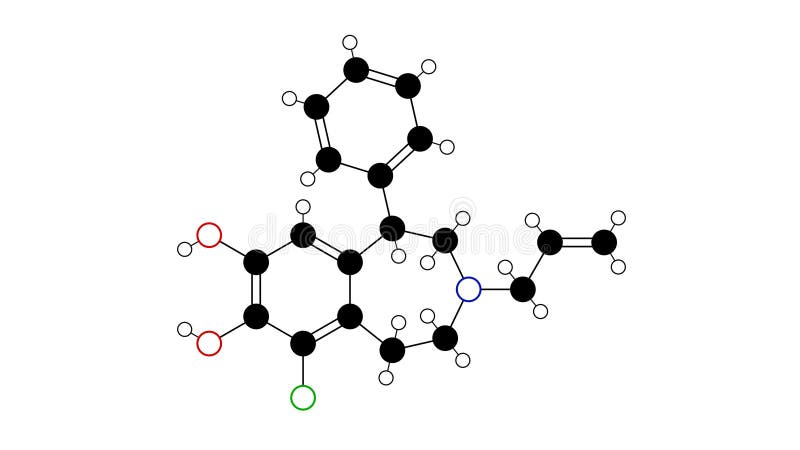 Skf-82958 Molecule, Structural Chemical Formula, Ball-and-stick Model ...
