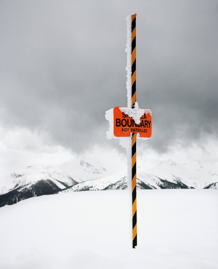 Ski Area Trail Boundary Sign. Stock Image - Image of outdoors, risk ...