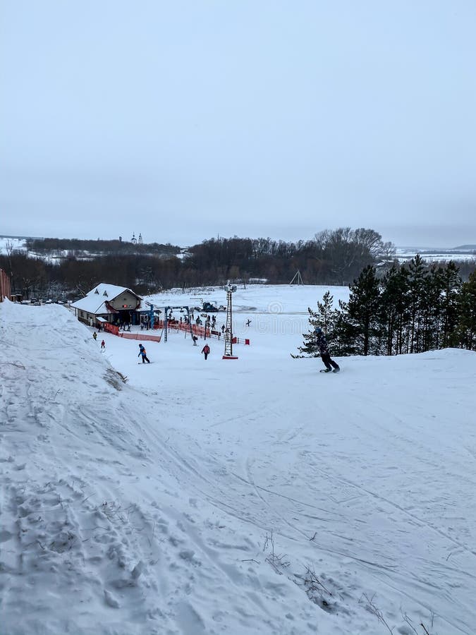 Ski Base, Resort. Winter Based on. Mountains, Trees, Wonderful Holidays ...