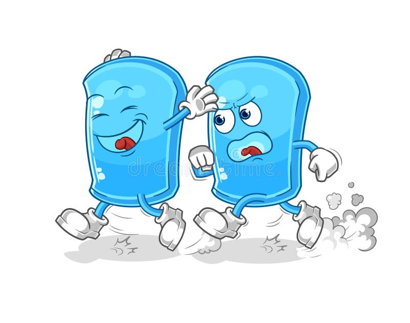 Ski Board Play Chase Cartoon. Cartoon Mascot Vector Stock Vector ...