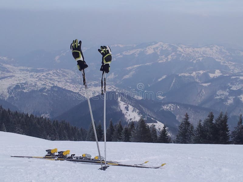 Ski break. stock image. Image of beautiful, extreme, equipment - 61527737