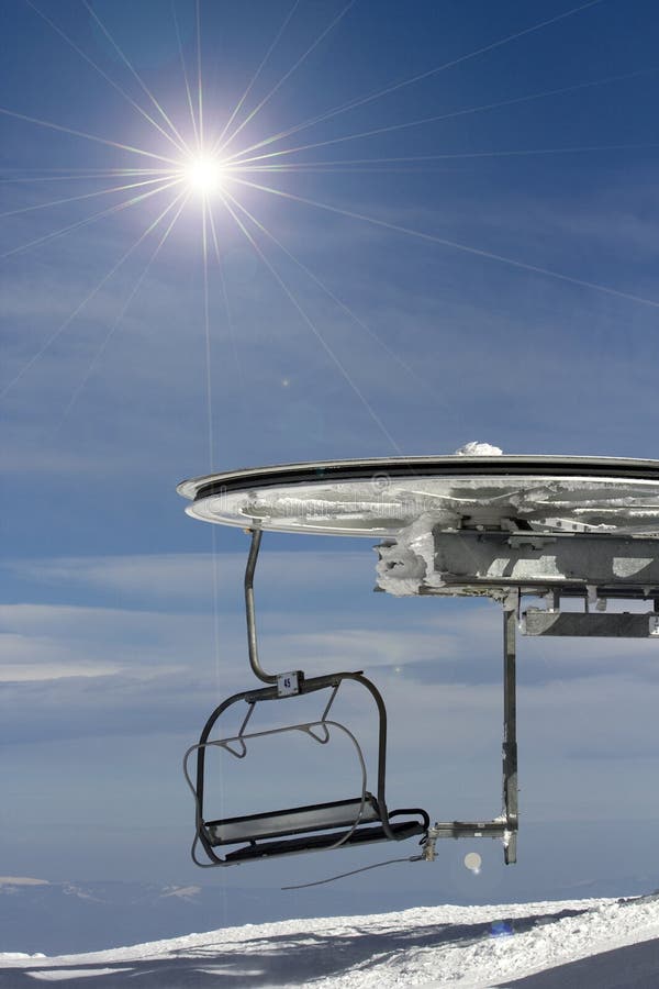 Ski chair-lift. stock photo. Image of sports, clouds, chair - 8748236