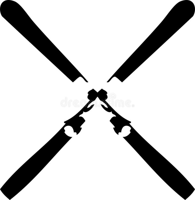 Ski crossed stock illustration. Illustration of winter - 6886627