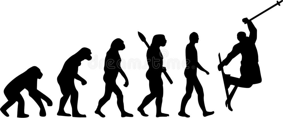 Ski Evolution stock vector. Illustration of evolution - 106159754