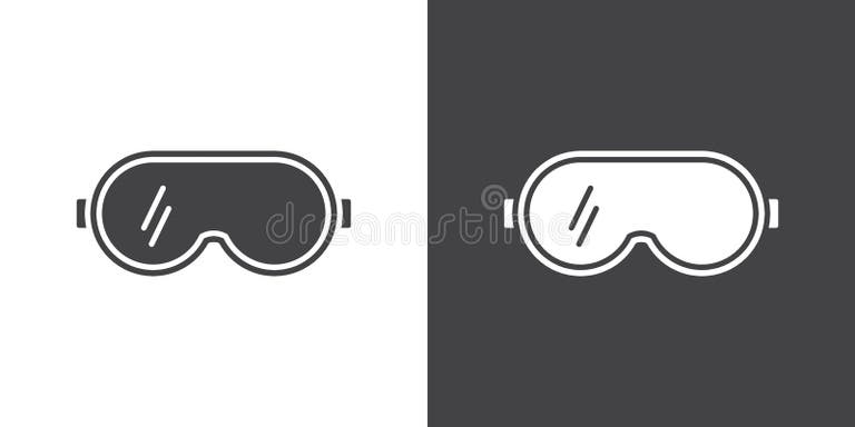 Ski Goggles Icon Thin Line Illustration Set Stock Vector - Illustration ...