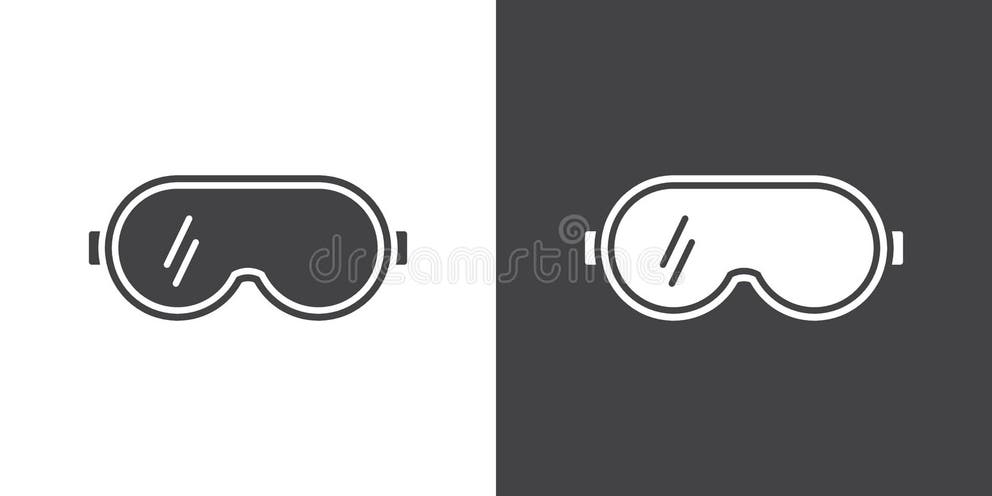 Ski Goggles Icon Thin Line Illustration Set Stock Vector - Illustration ...