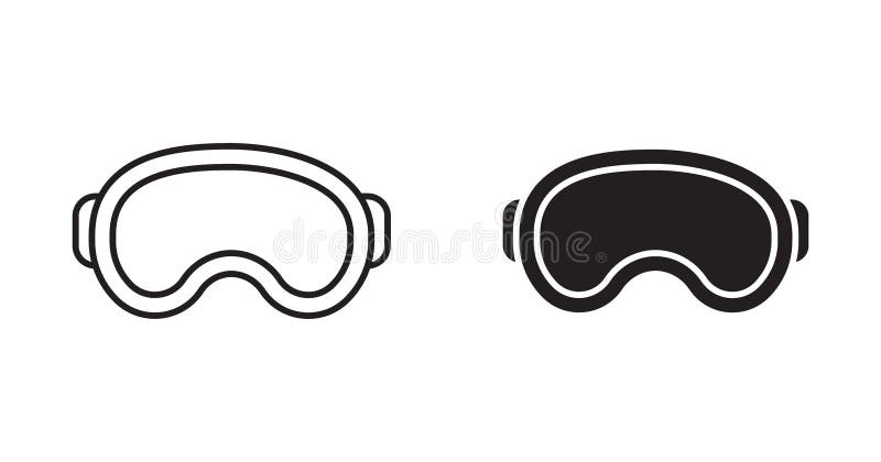 Ski Goggles Outline Icon Collection or Set. Ski Goggles Thin Vector ...