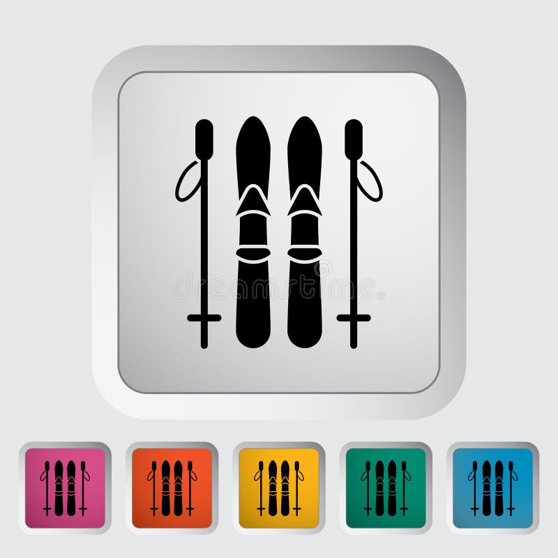 Ski icon stock vector. Illustration of equipment, activity - 102847981