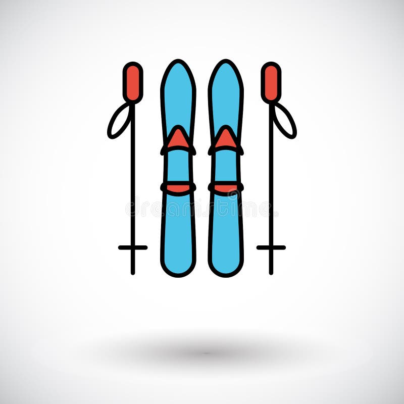 Ski icon stock vector. Illustration of alpine, isolated - 97182013