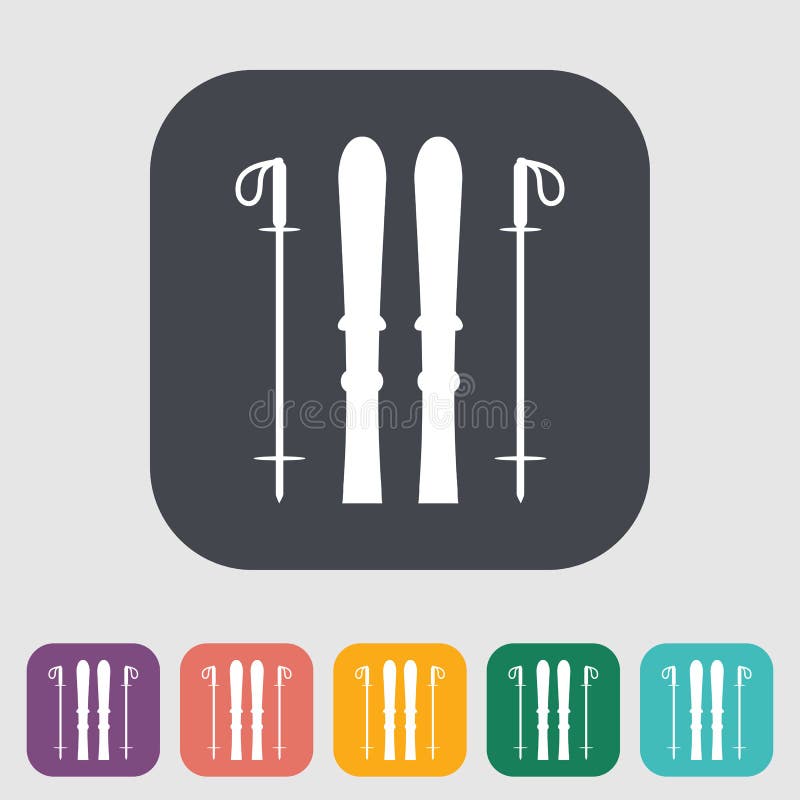 Ski icon stock vector. Illustration of vector, cold, winter - 93393697