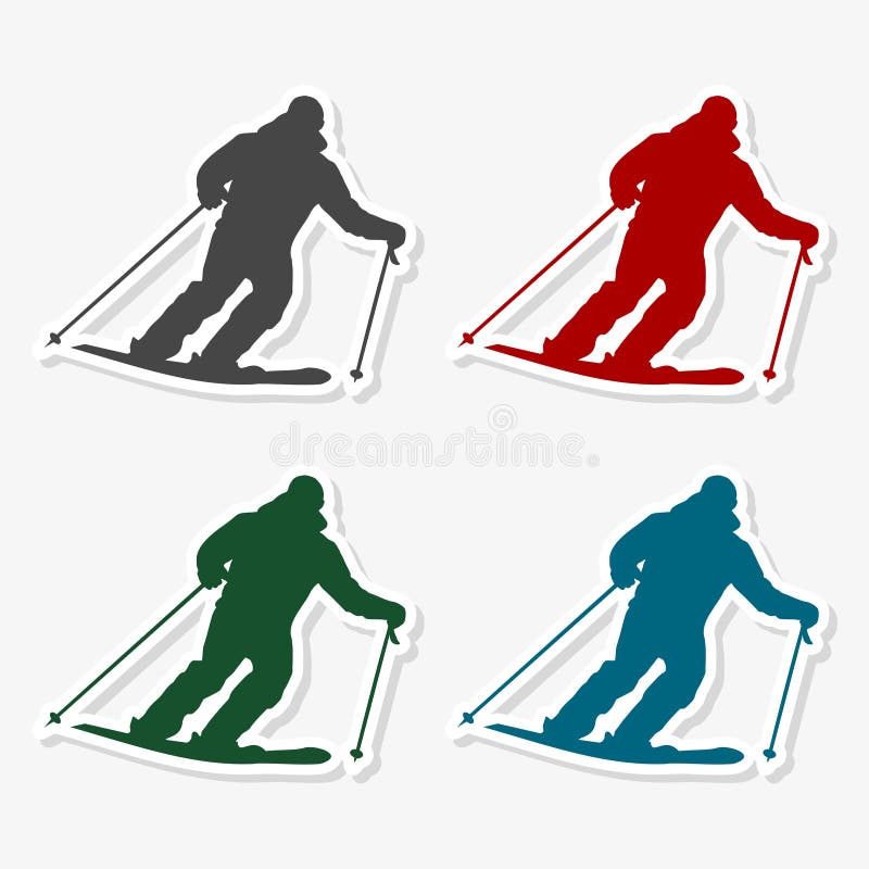 Ski Icon. Vector Illustration Stock Vector - Illustration of outdoors ...
