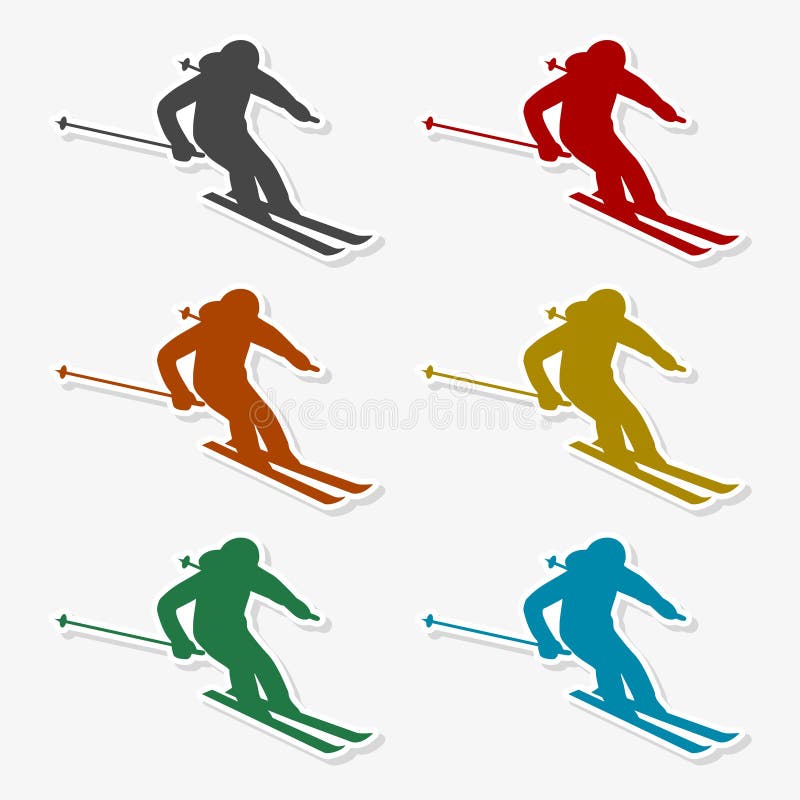 Ski Icon. Vector Illustration Stock Vector - Illustration of people ...