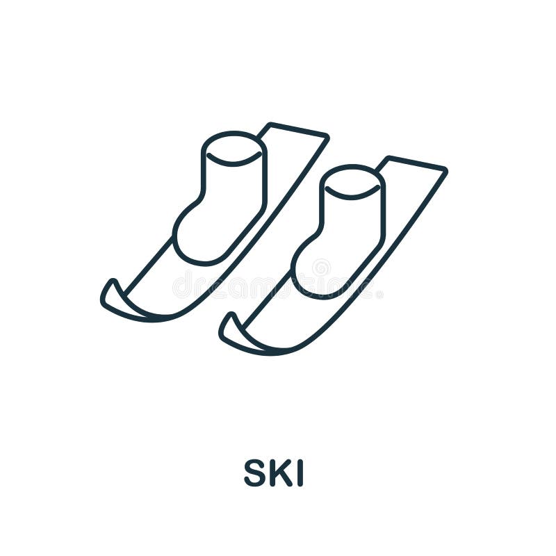 Ski Icon from Winter Collection. Simple Line Element Ski Symbol for ...