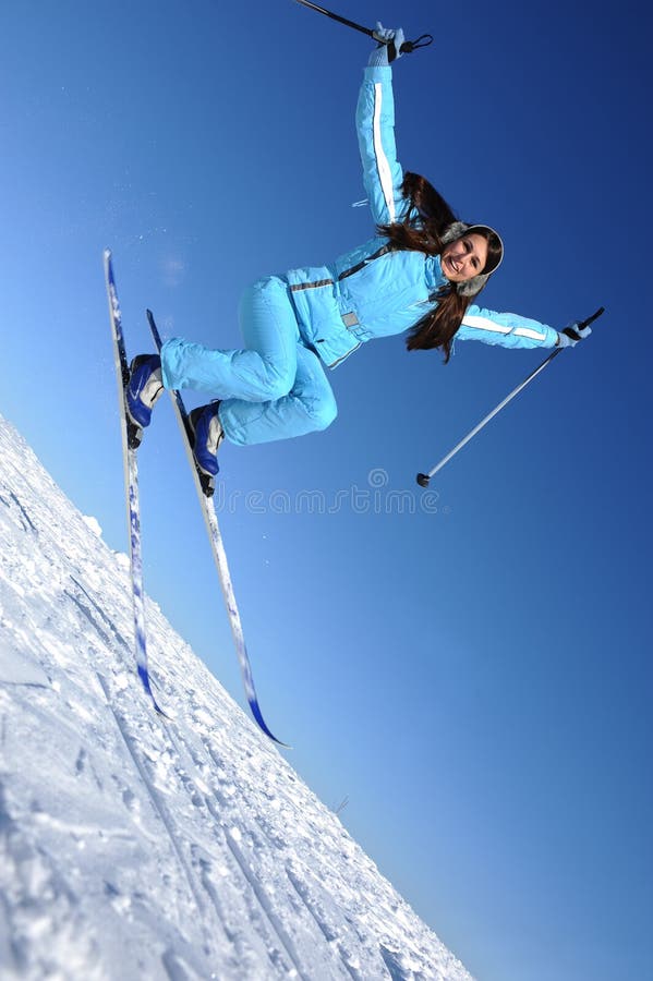 Ski jump stock photo. Image of cold, adult, leisure, girl - 14193344