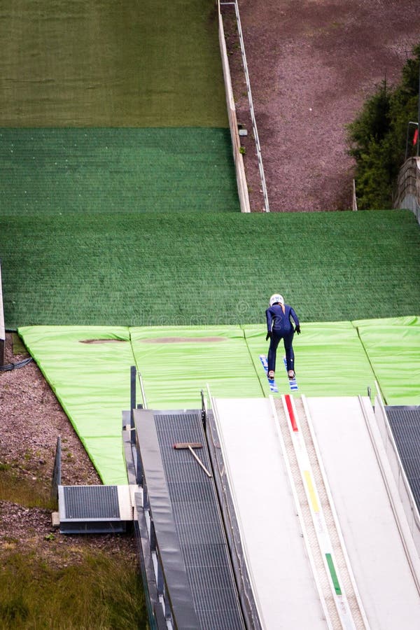 Ski Jumper at take-off stock photo. Image of format, lose - 84437252
