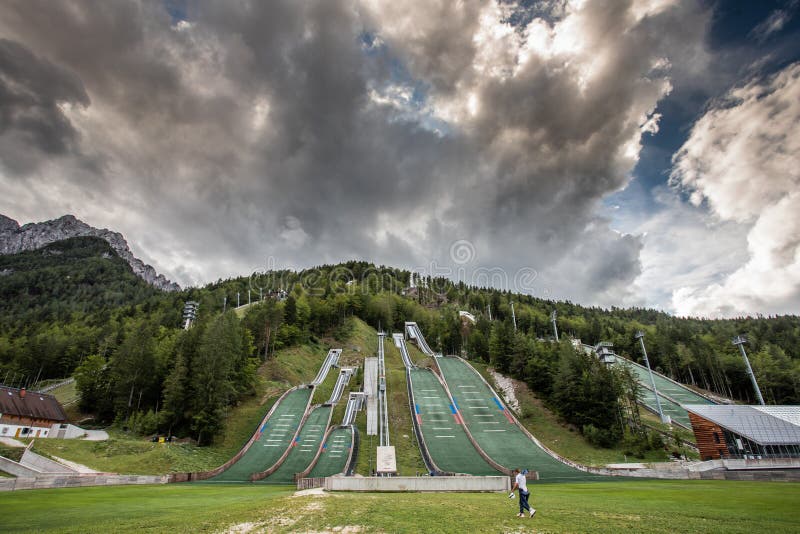 Ski jumping arena Planica stock image. Image of journey - 263146615