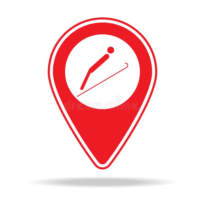 Ski Jumping Map Pin Icon. Element of Warning Navigation Pin Icon for ...