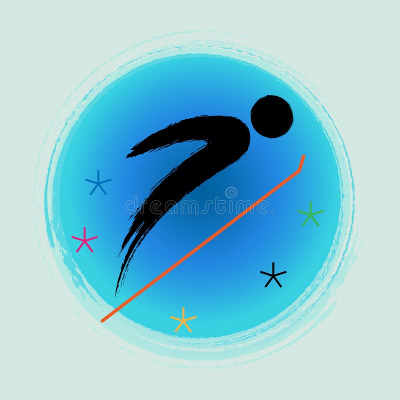 Ski Jumping - Winter Games Icon Stock Vector - Illustration of figure ...