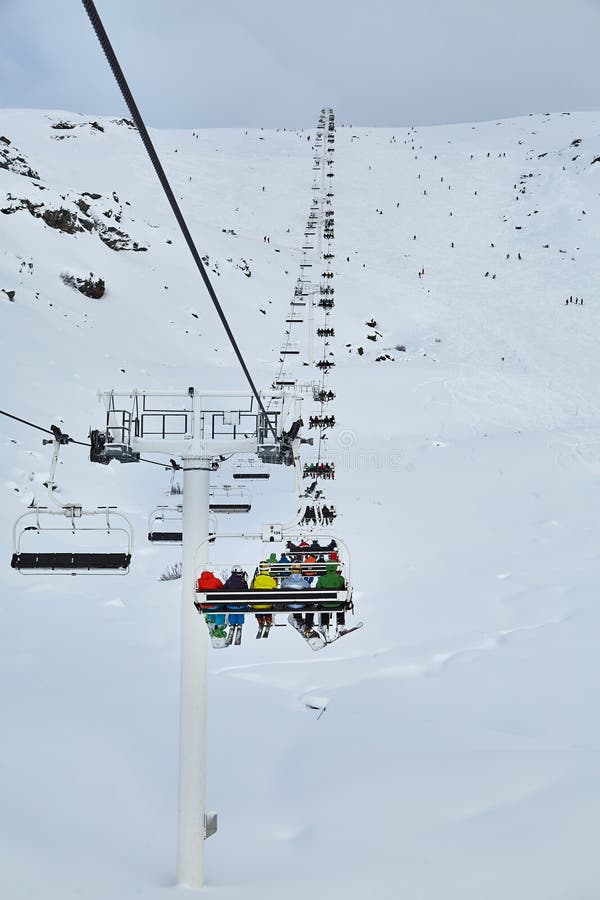 Skiing Slopes from the Lift Stock Photo - Image of winter, outdoor ...