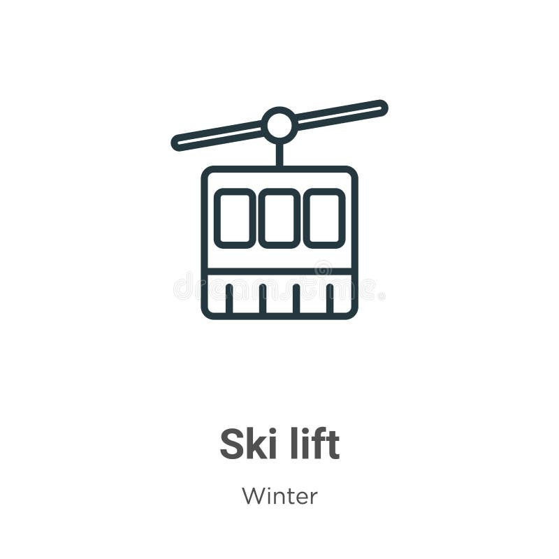 Ski Lift Icon in Filled, Thin Line, Outline and Stroke Style. Vector ...
