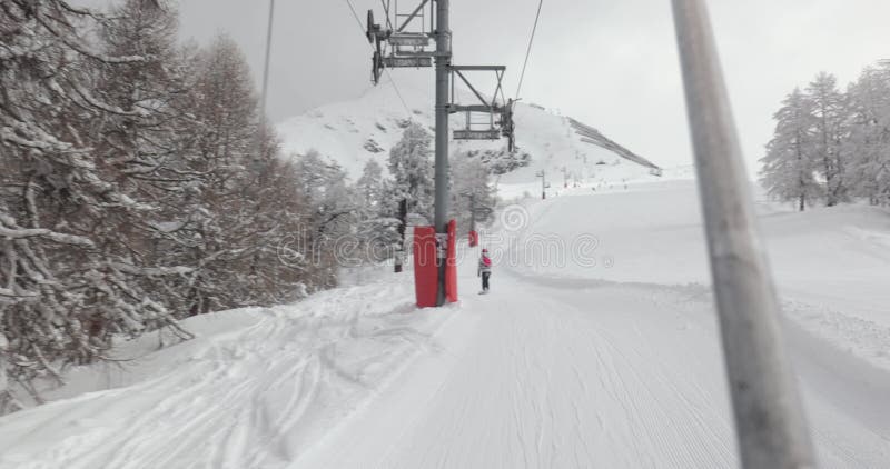 Ski lift pulling stock video. Video of recreation, ascend - 259201185