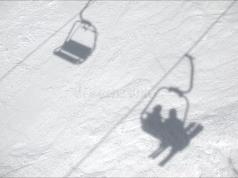 Ski lift shadow on snow stock photo. Image of wires, snow - 14038324