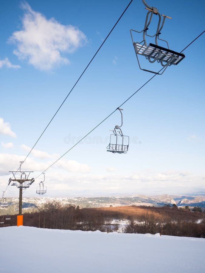 Ski lift on ski resort stock photo. Image of bright, altitude - 49880020