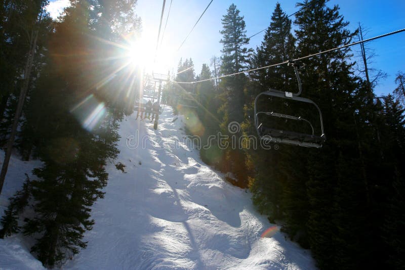 Ski Lift to Sun stock image. Image of landscape, hill - 8592329