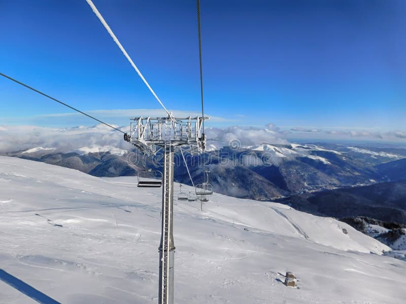 Ski lift stock image. Image of winter, downhill, station - 89878237