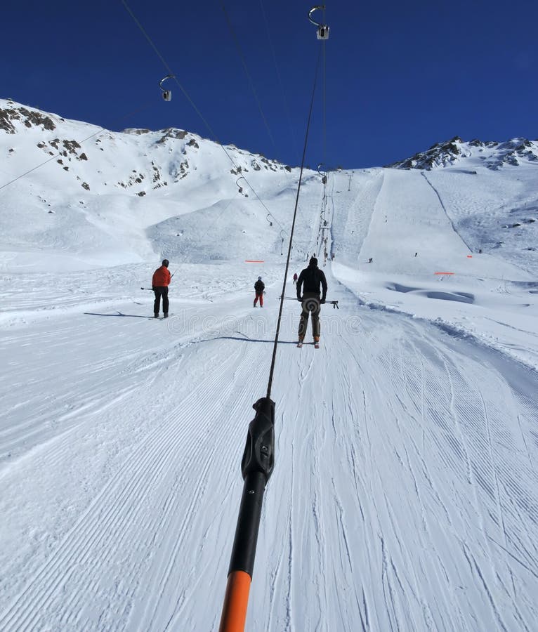 Ski lifts stock image. Image of leisure, switzerland - 13477307