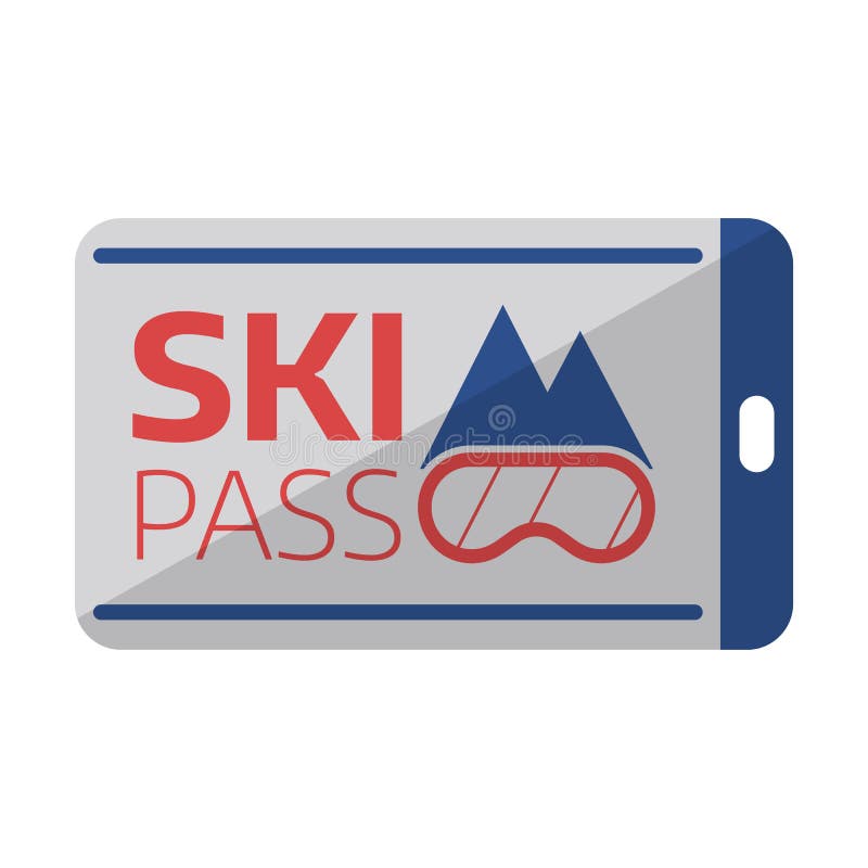 Ski Pass Card Template Icon Vector Illustratie - Illustration of ...