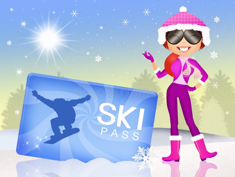 Ski pass stock illustration. Illustration of skier, sport - 47637537