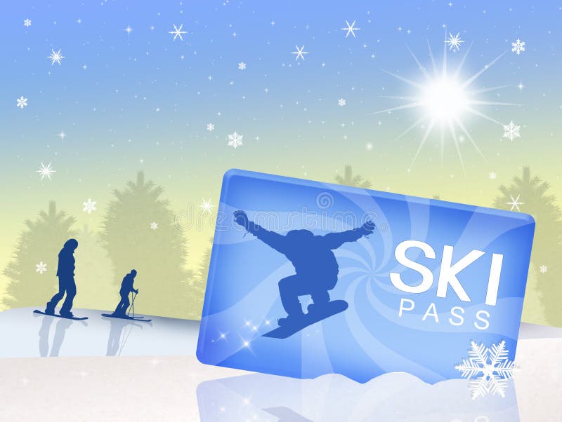 Ski pass stock illustration. Illustration of extreme - 47637767